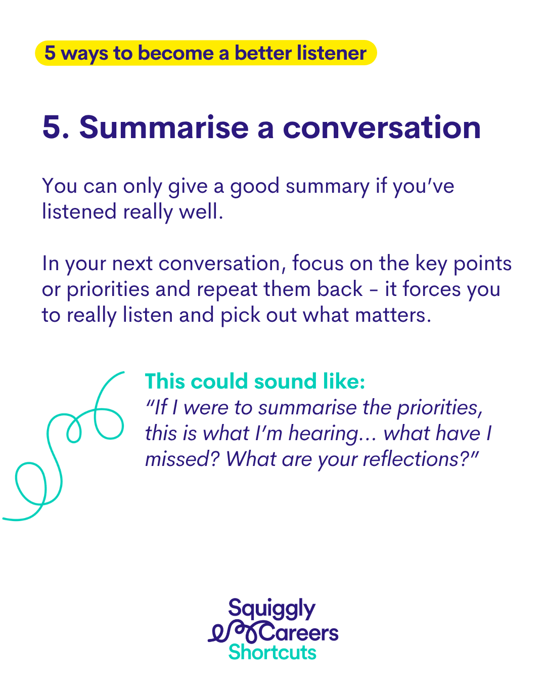 Squiggly Shortcut: Listen Like You Mean It (5 Ways to Improve) | Amazing If